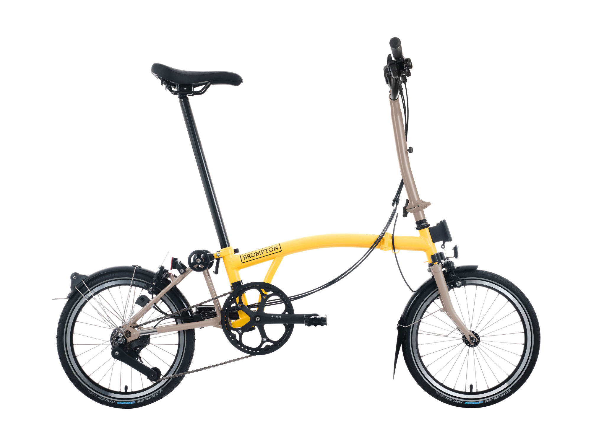 Bunte Brompton - Farbkombination Bumblebee / Dune Sand
